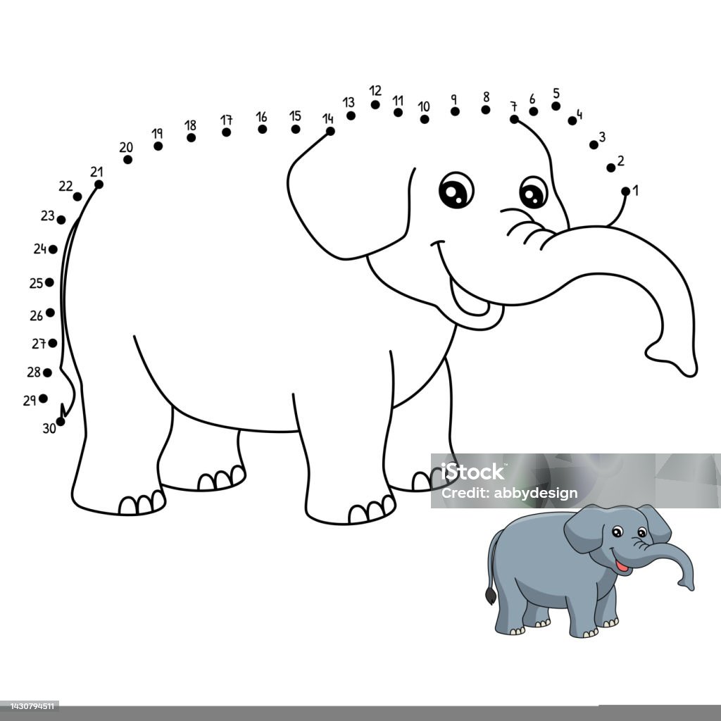 Punkt Zu Punkt Elefant Isolierte Malvorlage Stock Vektor Art und mehr ... Punkt Zu Punkt Elefant Isolierte Malvorlage Stock Vektor Art und mehr ...