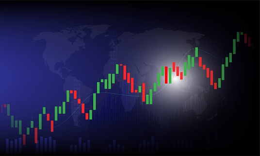 Grafik Bisnis Dunia Atau Grafik Pasar Saham Atau Grafik Perdagangan