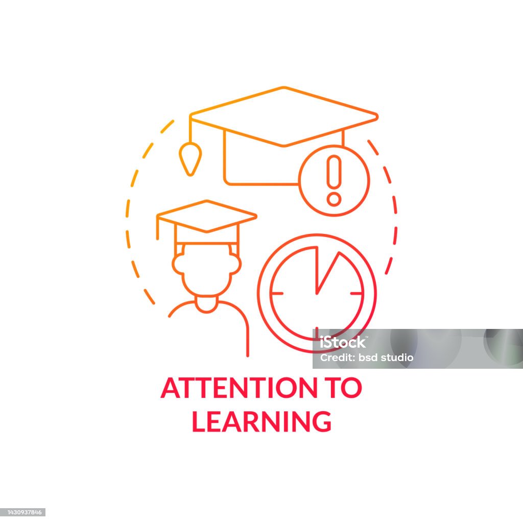 Attention To Learning Red Gradient Concept Icon Stock Illustration ... Attention To Learning Red Gradient Concept Icon Stock Illustration ...
