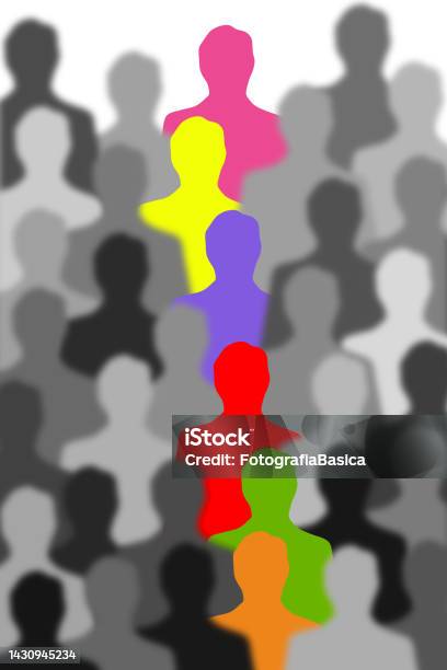 Row Of Multi Colored Focused Men Stock Illustration - Download Image ... Row Of Multi Colored Focused Men Stock Illustration - Download Image ...