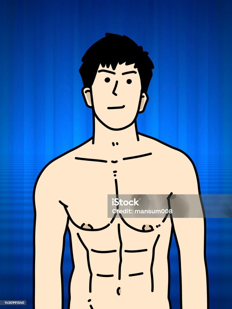 Dessin Animé Dhomme Mignon Sur Fond Bleu Vecteurs Libres De Droits Et