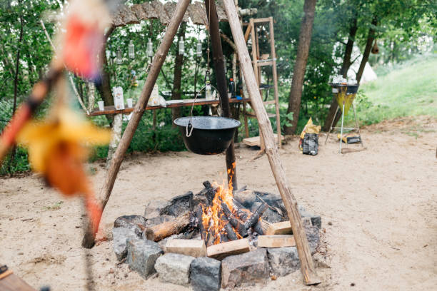 Free Stock Photo of Campfire Cooking With Food Over Flames | Download ...