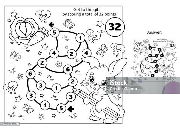 Jeu Daddition Mathématique Puzzle Pour Enfants Labyrinthe Contour De La