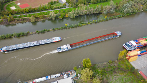 Free picture: Large barge ship on Danube riverway
