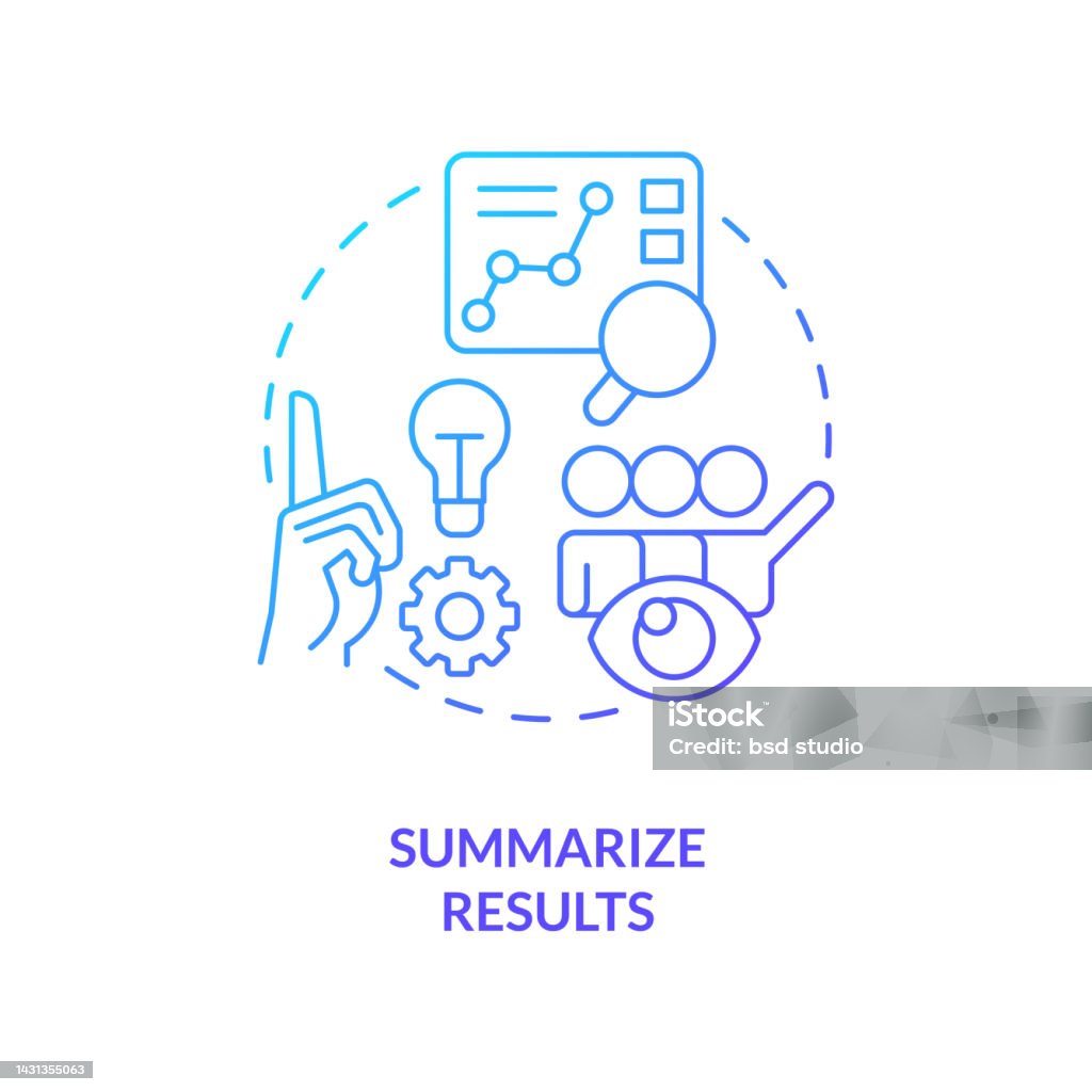 Summarize Results Blue Gradient Concept Icon Stock Illustration ... Summarize Results Blue Gradient Concept Icon Stock Illustration ...