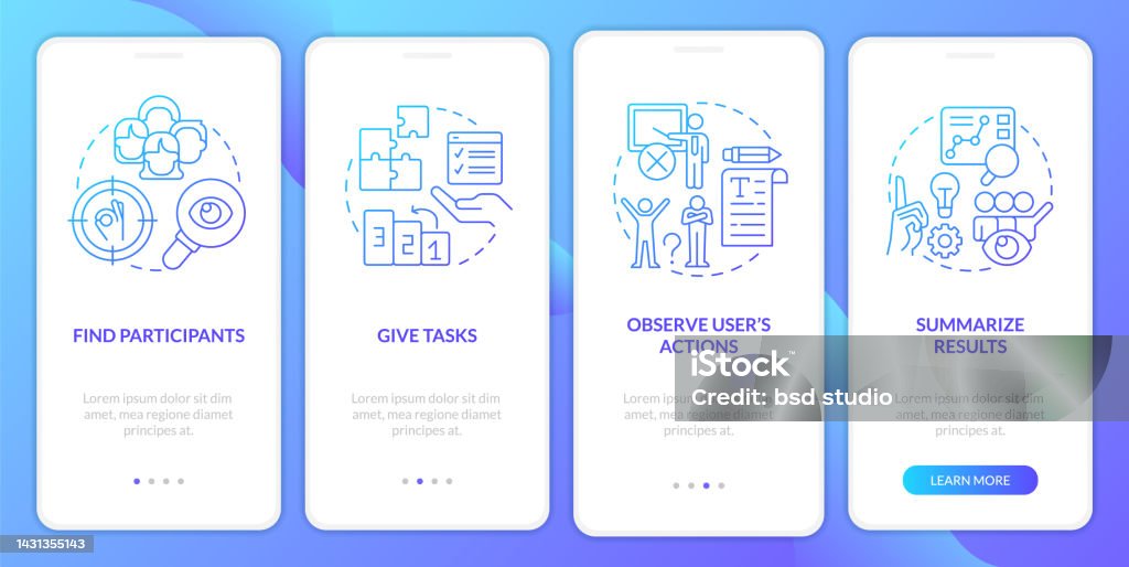 Usability Testing Session Plan Blue Gradient Onboarding Mobile App