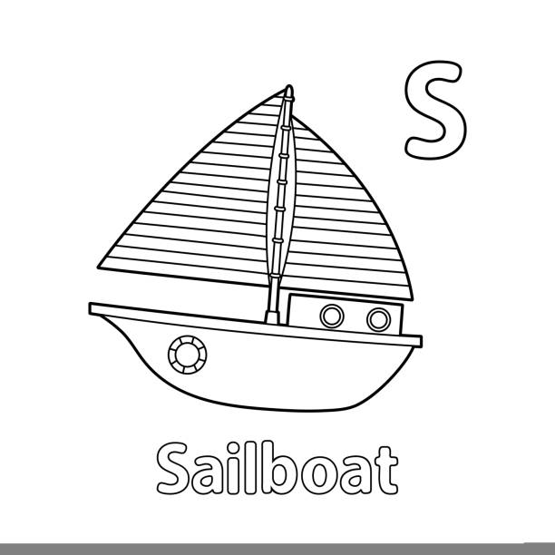 440 Sailboat Coloring Book Illustrations Royalty Free Vector Graphics