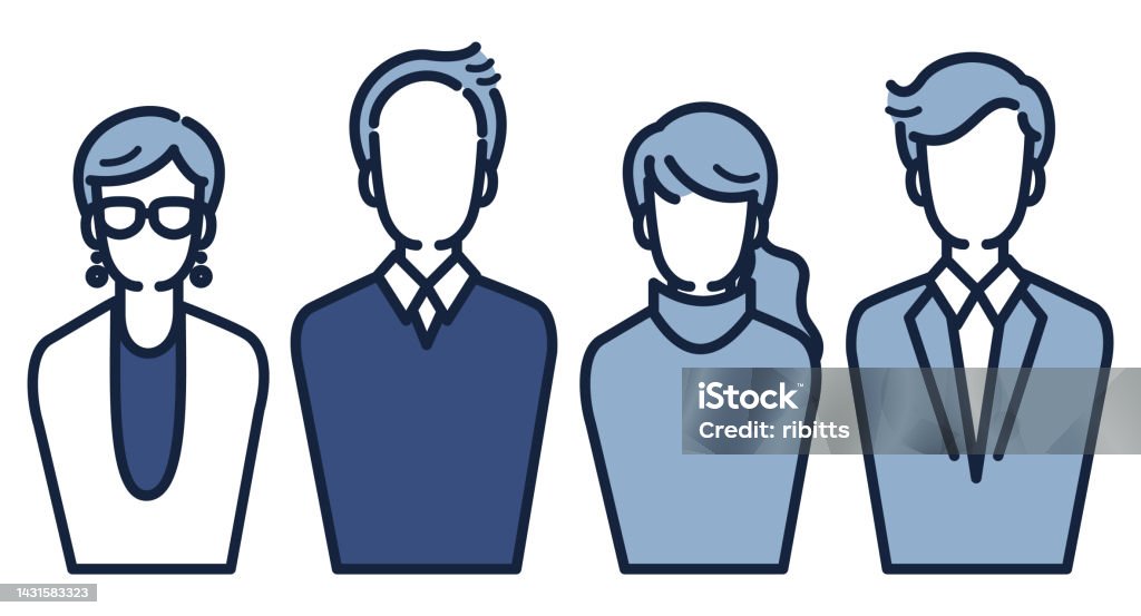 Male Female Business Person Icon Set Stock Illustration Download