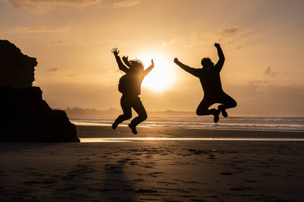 Free Stock Photo of Two Women Jumping and Sunset | Download Free Images ...