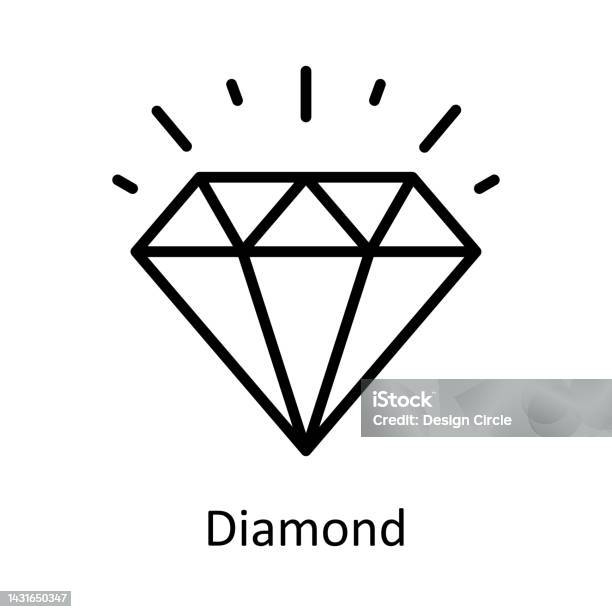 Illustration De Conception De Licône De Contour Vectoriel De Diamant