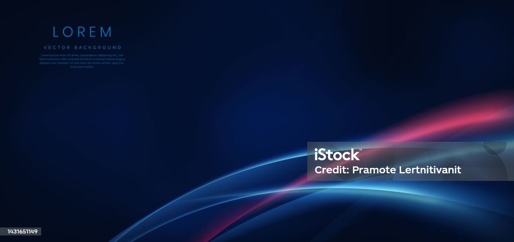 Teknologi Abstrak Futuristik Bersinar Biru Dan Merah Garis Melengkung