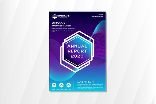 Template Desain Sampul Laporan Tahunan Menggunakan Latar Belakang