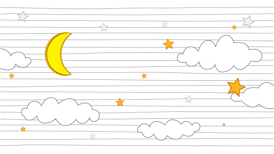 Étoiles De Demilune Sur Fond De Papier En Ligne Illustration