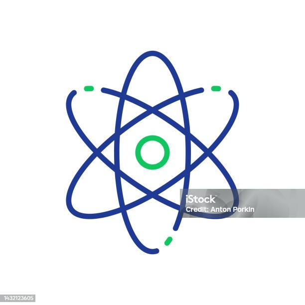 Icône De Ligne Atom Symbole Scientifique De Latome Signe De Léducation