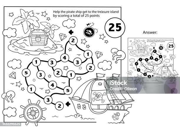 Jeu Daddition Mathématique Puzzle Pour Les Enfants Labyrinthe Coloriage