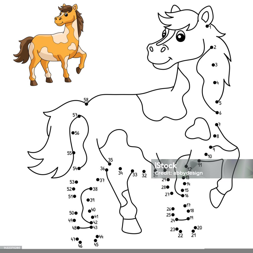Punkt Zu Punkt Pferd Malvorlage Für Kinder Stock Vektor Art und mehr ... Punkt Zu Punkt Pferd Malvorlage Für Kinder Stock Vektor Art und mehr ...