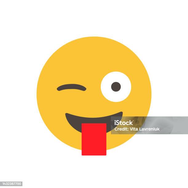 Crazy Stuck Out Tongue Winking Eye 3d Stylized Vector Icon Realistic