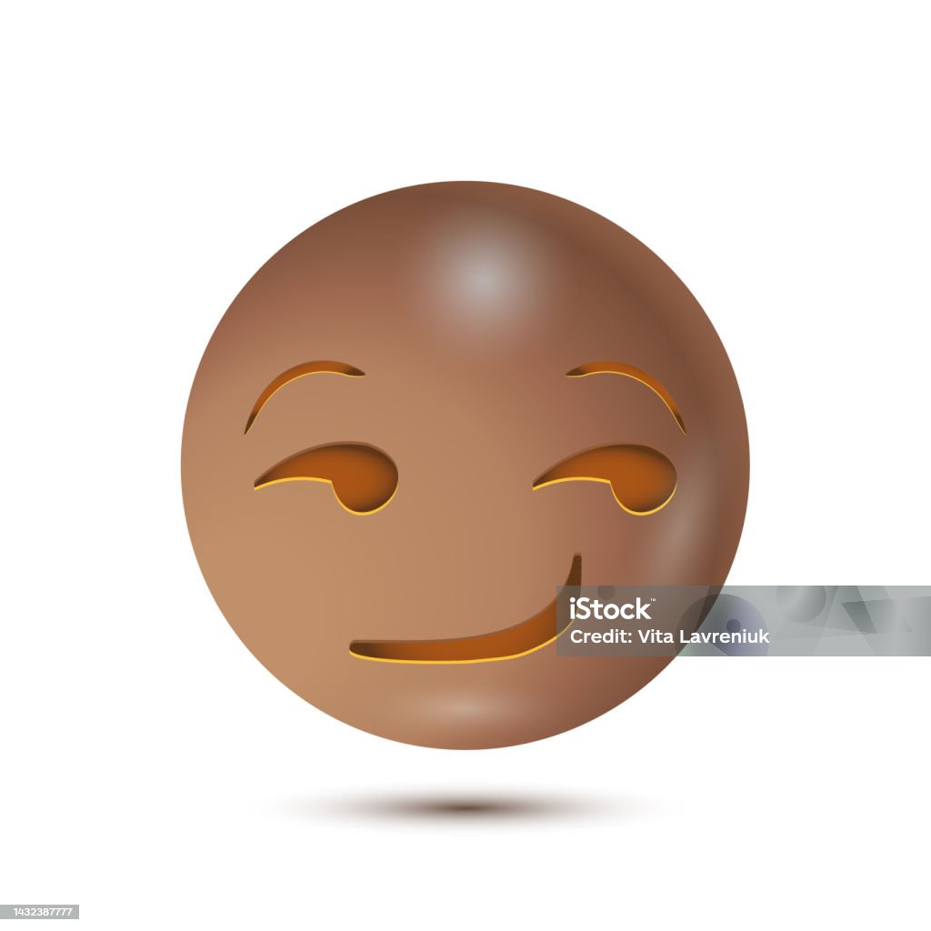 Flirting Face Smug Face Suggestive Face Funny Yellow Emoticon Realistic