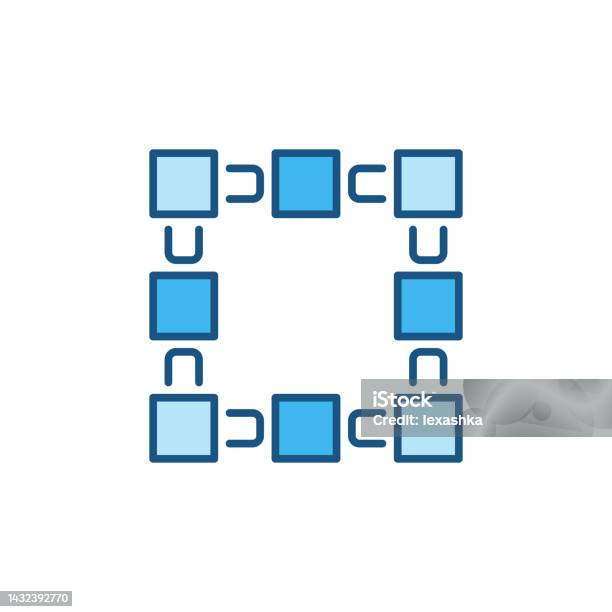 Ilustración de Vector De Bloque Y Cadena Icono De Color Del Concepto De ... Ilustración de Vector De Bloque Y Cadena Icono De Color Del Concepto De ...