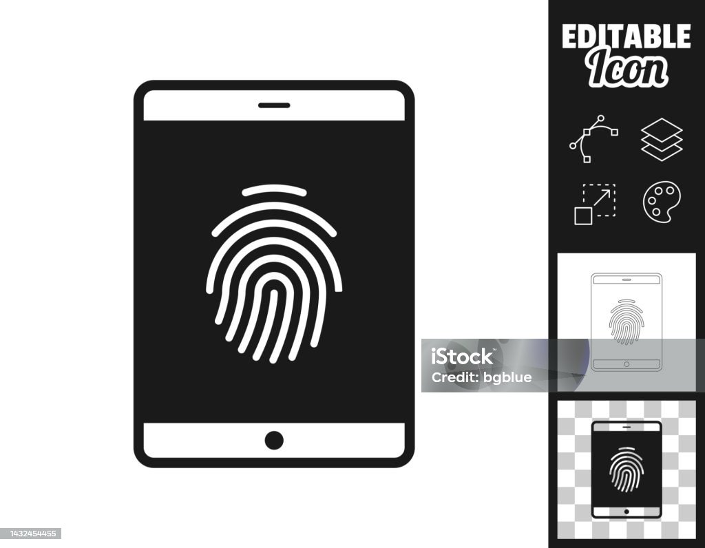 Tablet Pc Avec Empreinte Digitale Icône Pour Le Design Facilement