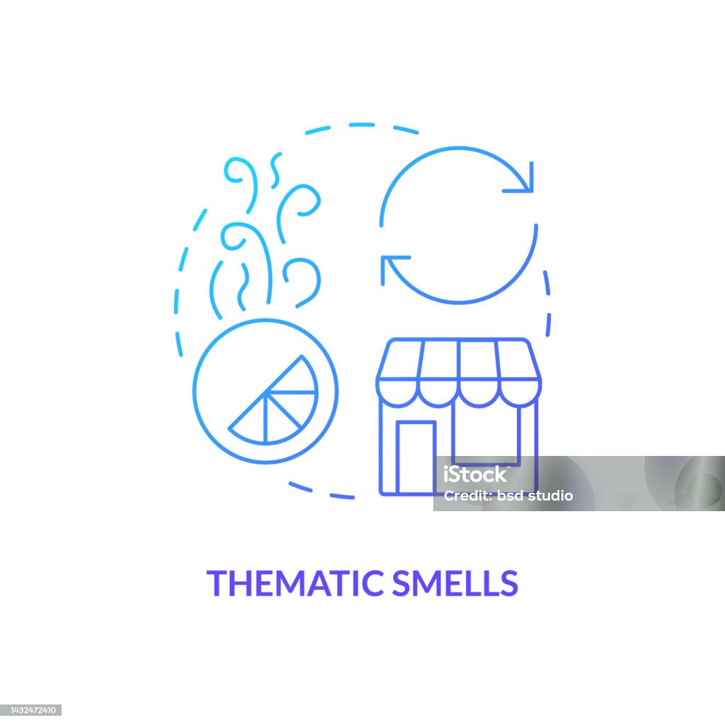 Ilustración de Icono De Concepto De Gradiente Azul De Olores Temáticos ... Ilustración de Icono De Concepto De Gradiente Azul De Olores Temáticos ...