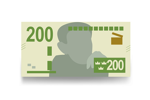 Schwedische Krone Vektorillustration Schweden Geldsatz Bündel Banknoten ... Schwedische Krone Vektorillustration Schweden Geldsatz Bündel Banknoten ...