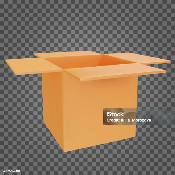 Paket Kardus Kuning Terbuka Realistis 3d Diisolasi Dengan Latar ... Paket Kardus Kuning Terbuka Realistis 3d Diisolasi Dengan Latar ...