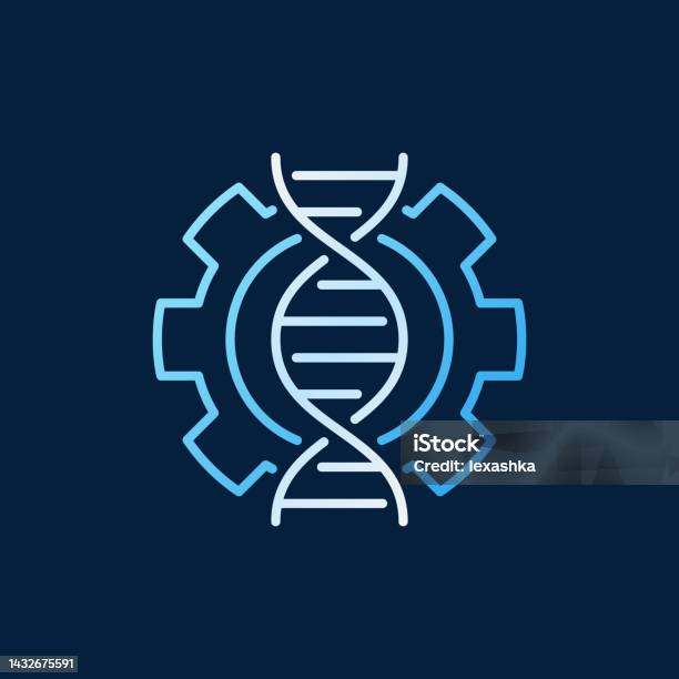 Adn Dans Licône Ou Le Logo De Couleur Vectorielle De La Roue Dentée
