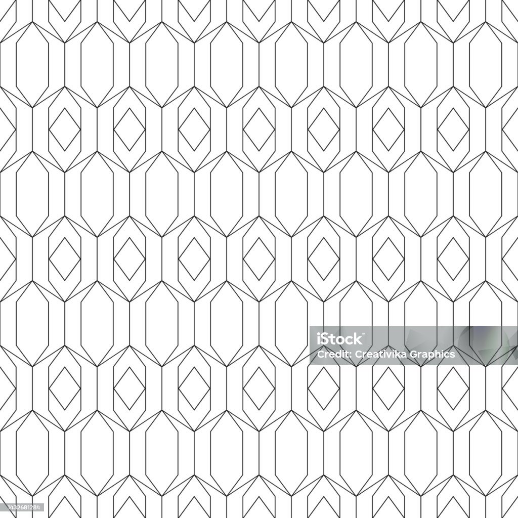 Hexagon Geometric Seamless Pattern Texture Stock Illustration