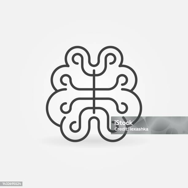 Intelligence Artificielle Icône De Ligne Cerveau Numérique Symbole De