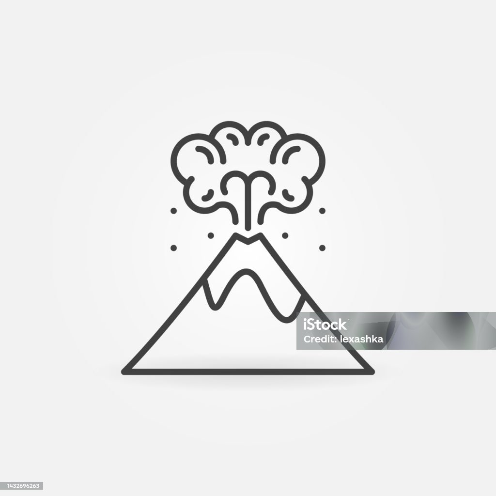 Icône Linéaire Du Volcan Symbole De Ligne Déruption Volcanique