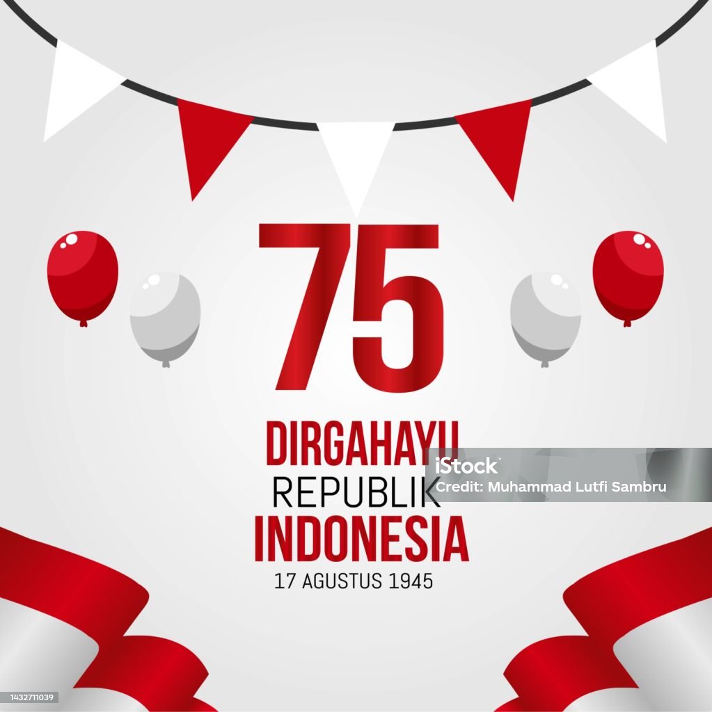 The 75th Dirgahayu Republik Indonesia Vector Illustration Avec