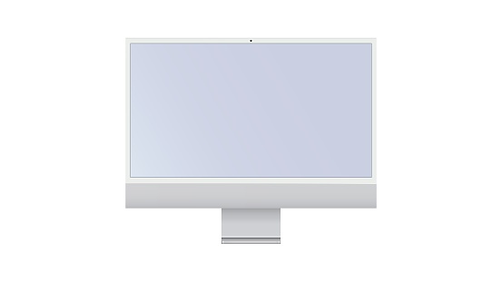 Tampilan Komputer Yang Realistis Monitor Maket Mockup Vektor Layar