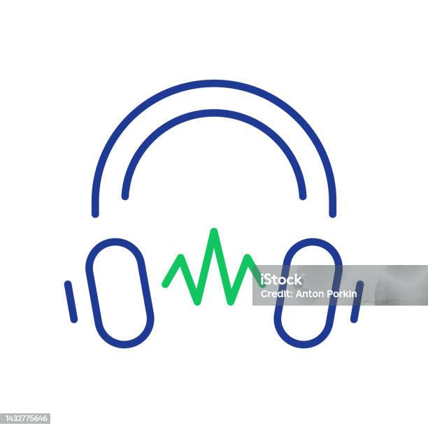 Icône De Ligne De Casque Concept Déducation Et Dapprentissage En Ligne
