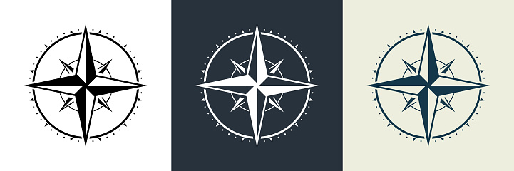 Jeu Dicônes De Silhouette De Navigation De Léquipement Compass