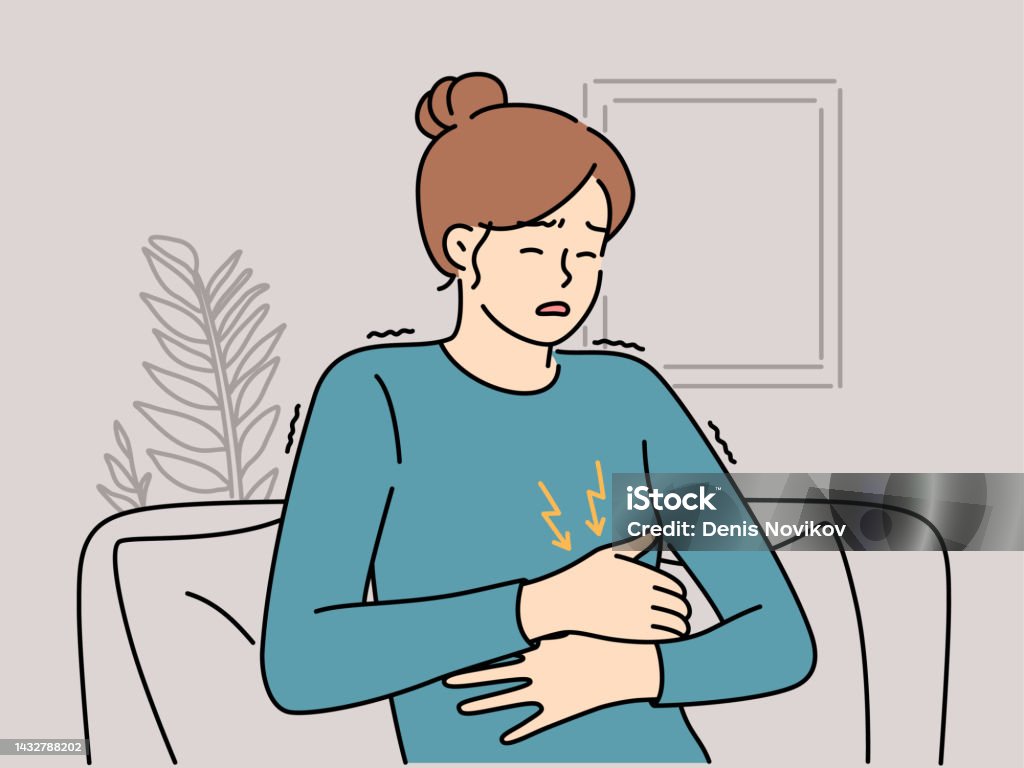 Unhealthy Woman Suffer From Stomachache Stock Illustration - Download ... Unhealthy Woman Suffer From Stomachache Stock Illustration - Download ...