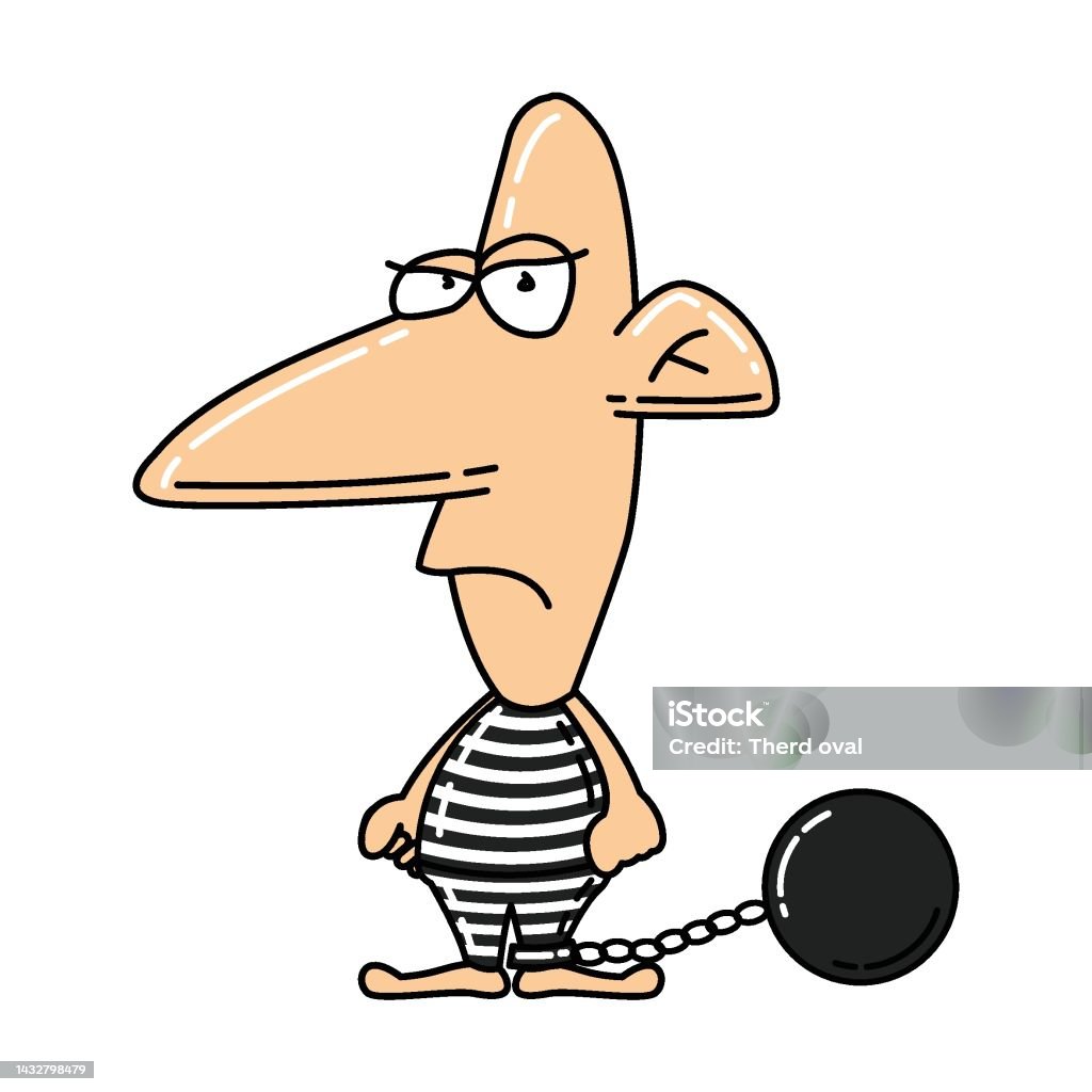 Clipart Lucu Tahanan Pada Versi Kartun Ilustrasi Stok Unduh Gambar