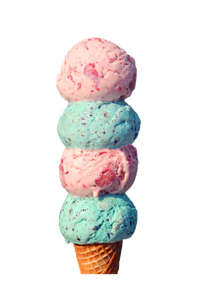 Free Stock Photo of Four scoops of ice cream in a cone | Download Free ...