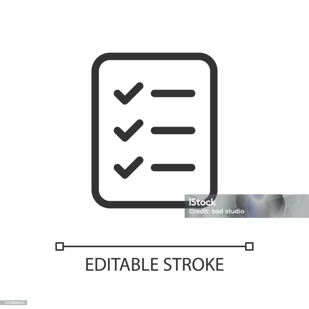 Checkliste Der Erledigten Aufgaben Pixel Perfektes Lineares Uisymbol ... Checkliste Der Erledigten Aufgaben Pixel Perfektes Lineares Uisymbol ...
