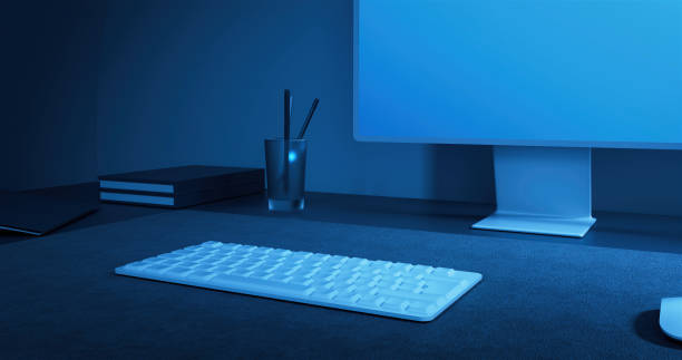 Free Stock Photo of Modern Desk Setup With Computer Monitor, Keyboard ...