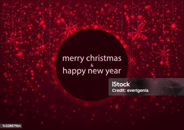 Template Kartu Ucapan Selamat Natal Dan Tahun Baru Dengan Bingkai Bulat