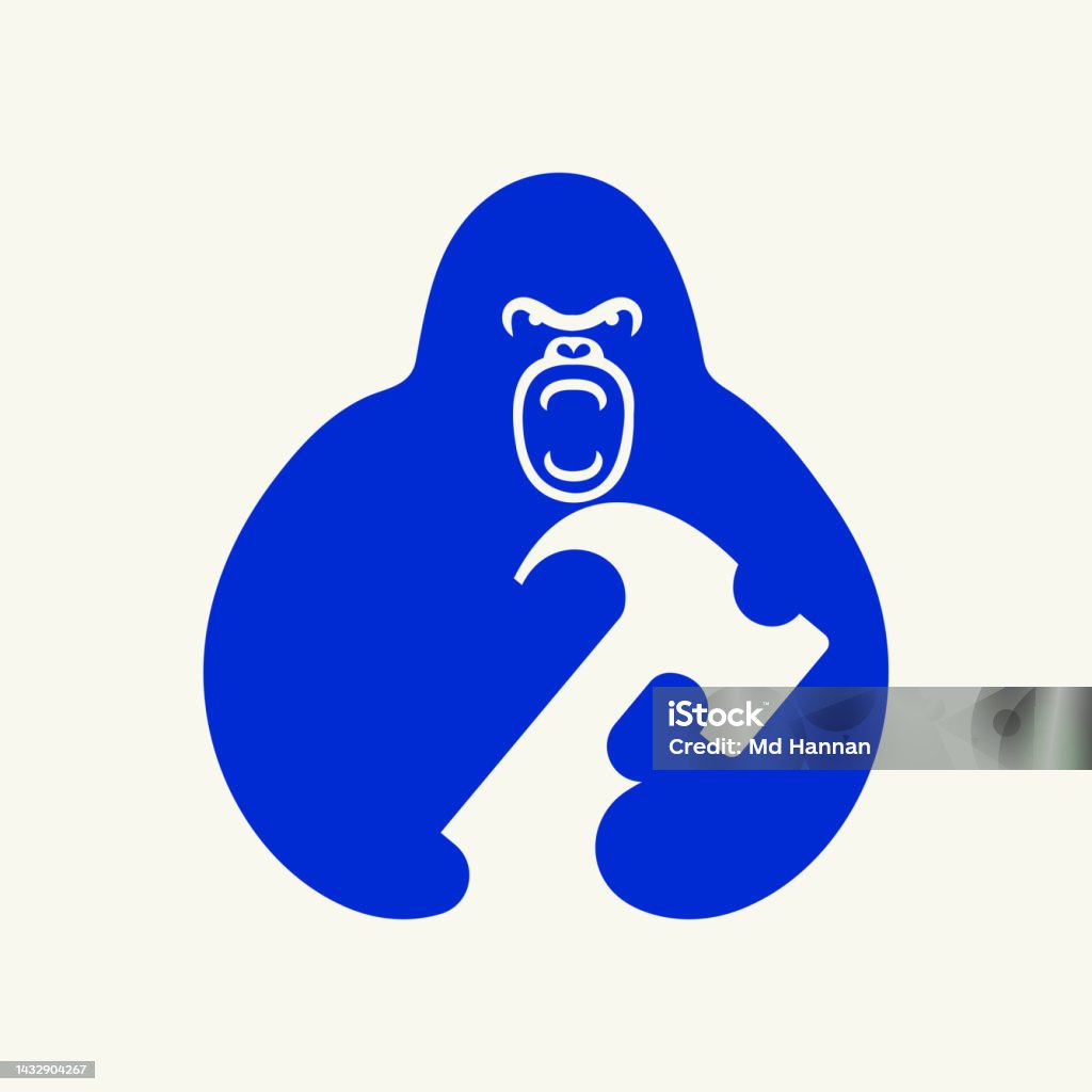 Gorilla Hammer Logo Negative Space Concept Vector Template Gorilla ... Gorilla Hammer Logo Negative Space Concept Vector Template Gorilla ...