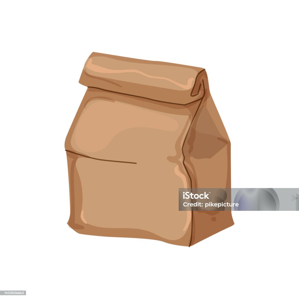 Ilustración De Comprar Bolsa De Papel Dibujos Animados Ilustración