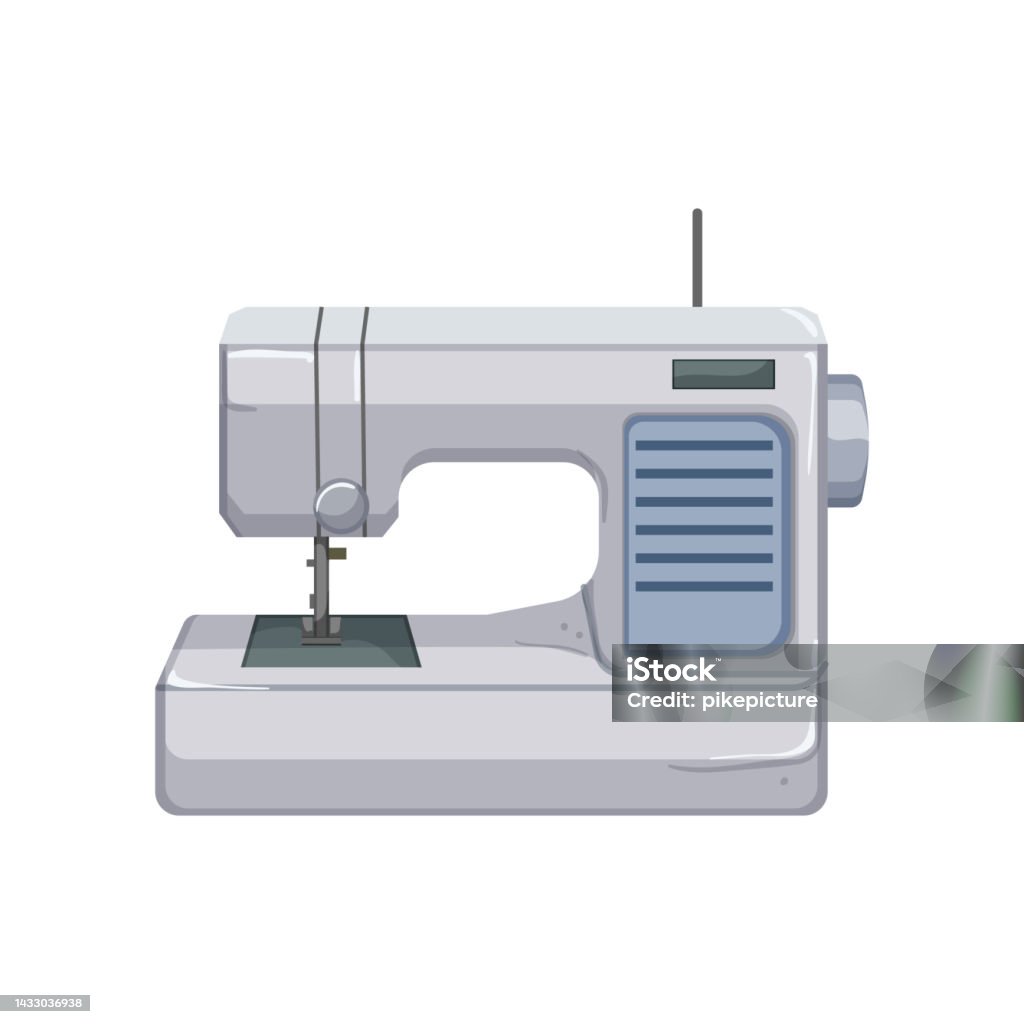 Fashion Sew Machine Cartoon Vector Illustration Stock Illustration