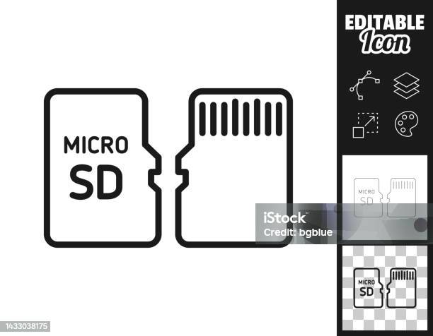 Micro Sd Card Front And Back View Icon For Design Easily Editable Stock