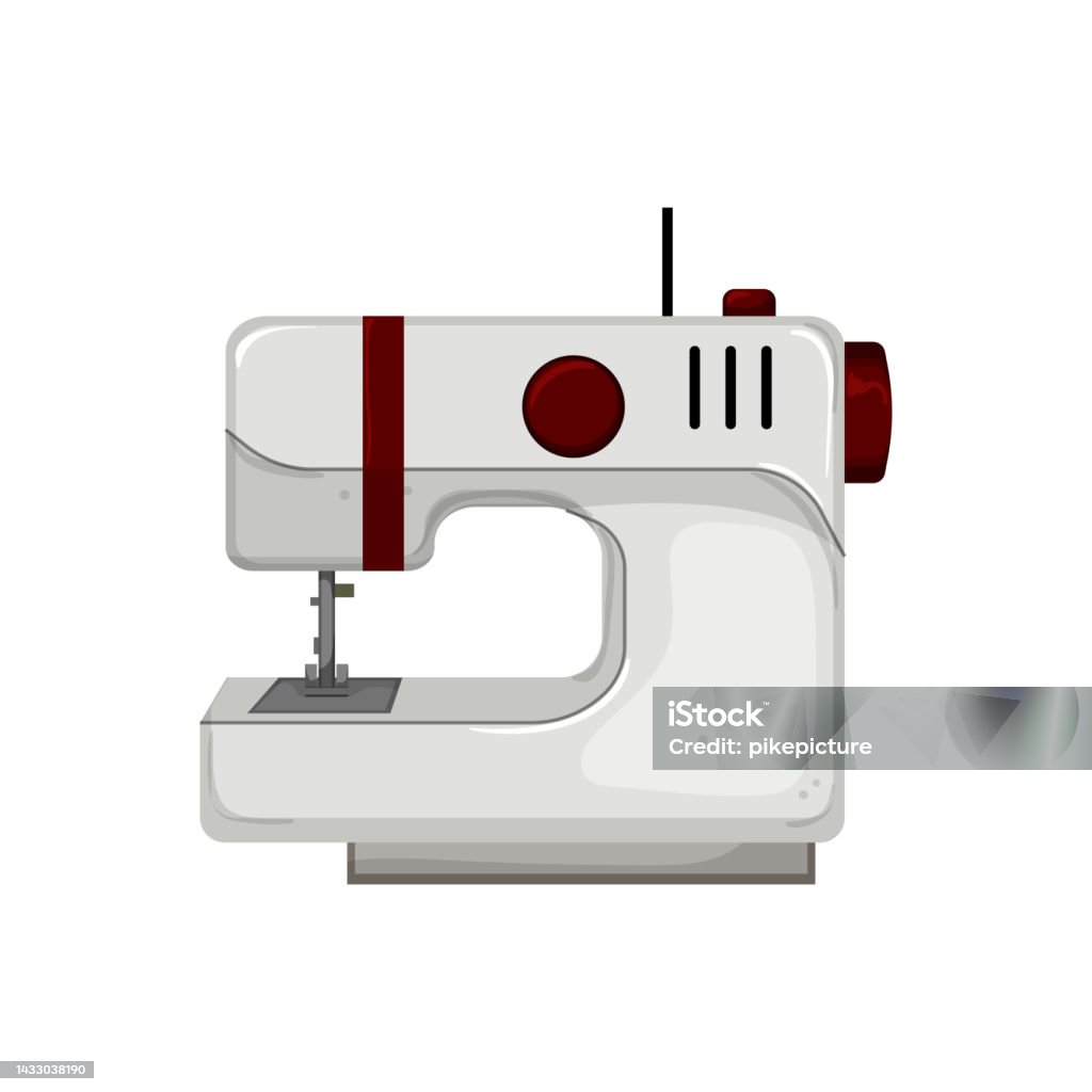 Tailor Sew Machine Cartoon Vector Illustration Stock Illustration