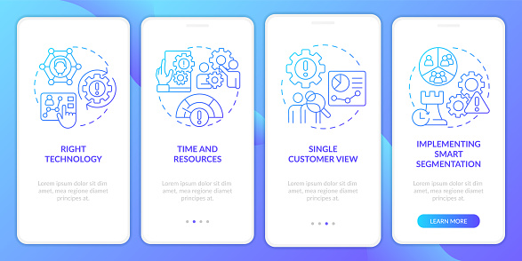 Tugas Pemasaran Yang Dipersonalisasi Layar Aplikasi Seluler Onboarding