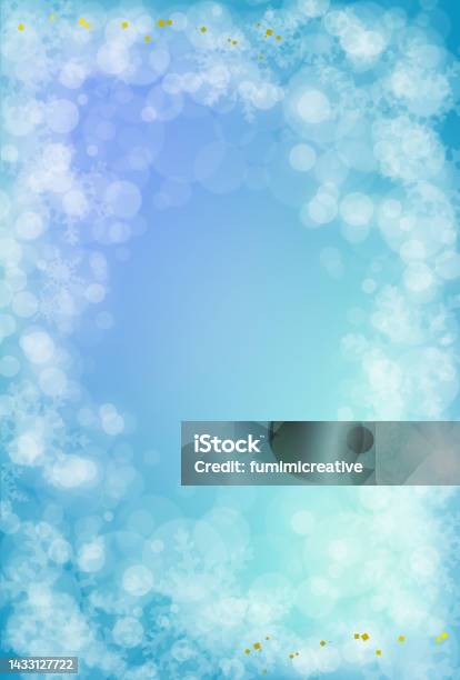Blue Gradient Beautiful Snowflake Background Material Vertical Stock