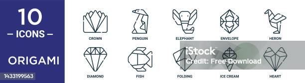 Lensemble Dicônes De Contour Dorigami Comprend Une Couronne De Ligne