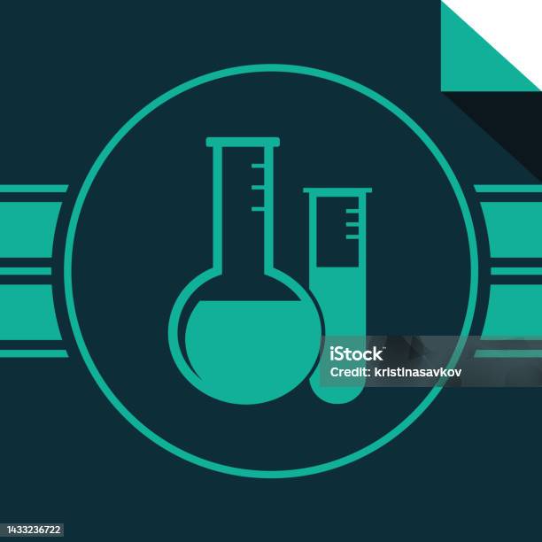 Ikon Vektor Tabung Reaksi Botol Laboratorium Kimia Ilustrasi Stok